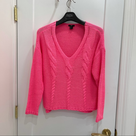 H&M | Tops | New Hm Pink Oversized Sweater | Poshmark